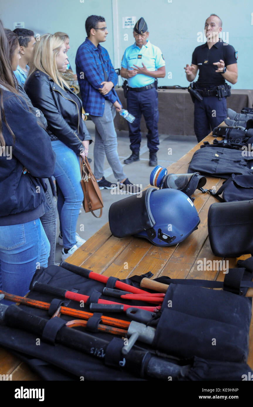 Young students attend Citizens' Defense Day, at Sathonay-Camp ...