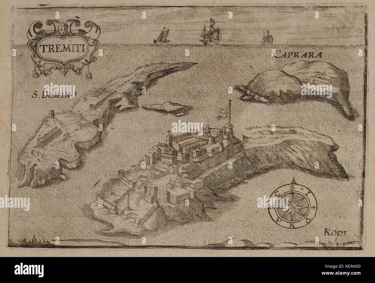 Map of Tremiti islands Cootwijck Johannes Van 1619 Stock Photo - Alamy