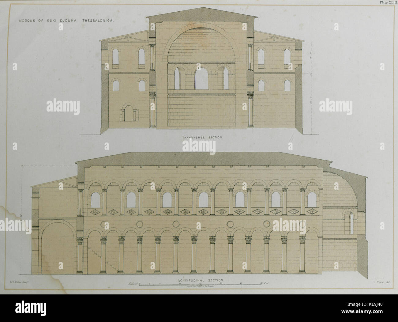 Mosque of Eski Djouma Thessalonica Transversal section Longitudinal ...