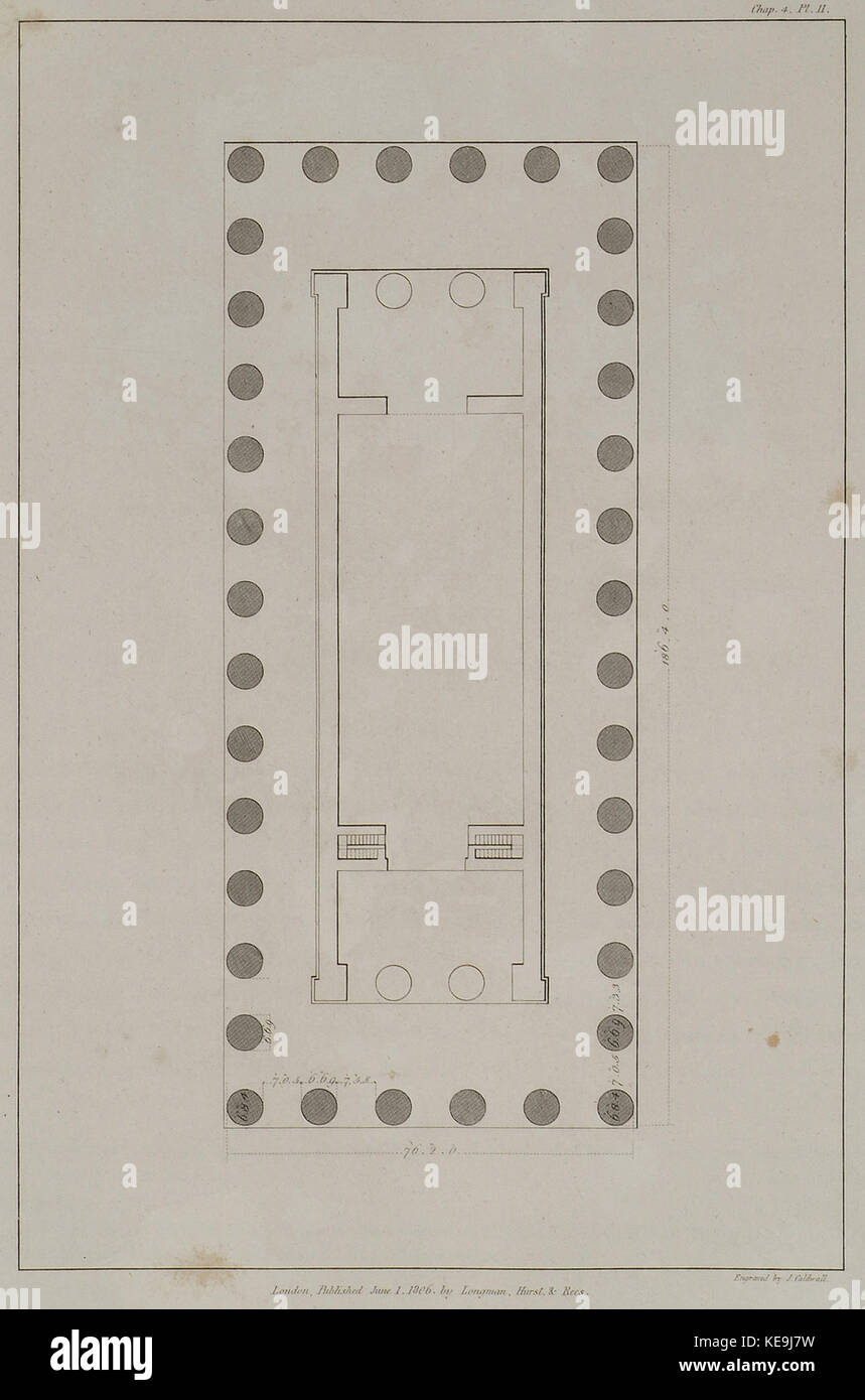 Plan of the lesser Temple Wilkins William 1807 Stock Photo - Alamy