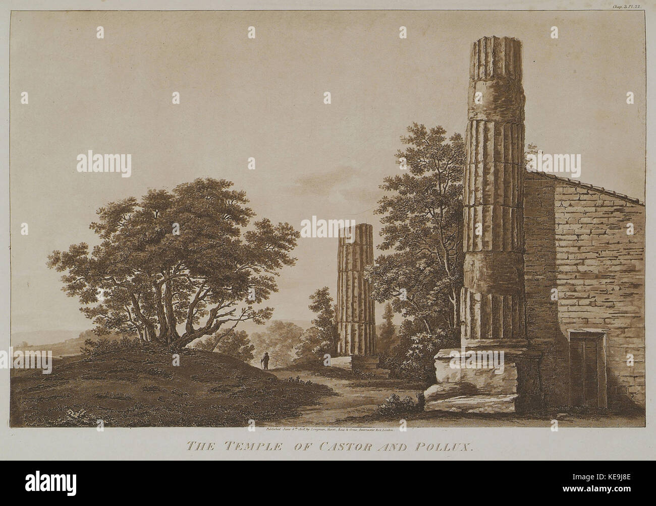 The Temple of Castor and Pollux Wilkins William 1807 Stock Photo - Alamy