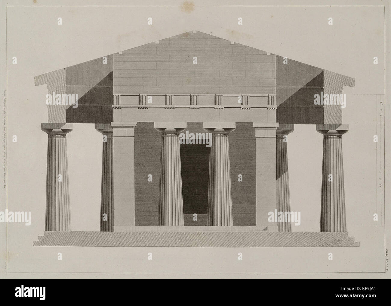 This illustration by William Wilkins from 1807 shows a detailed section ...