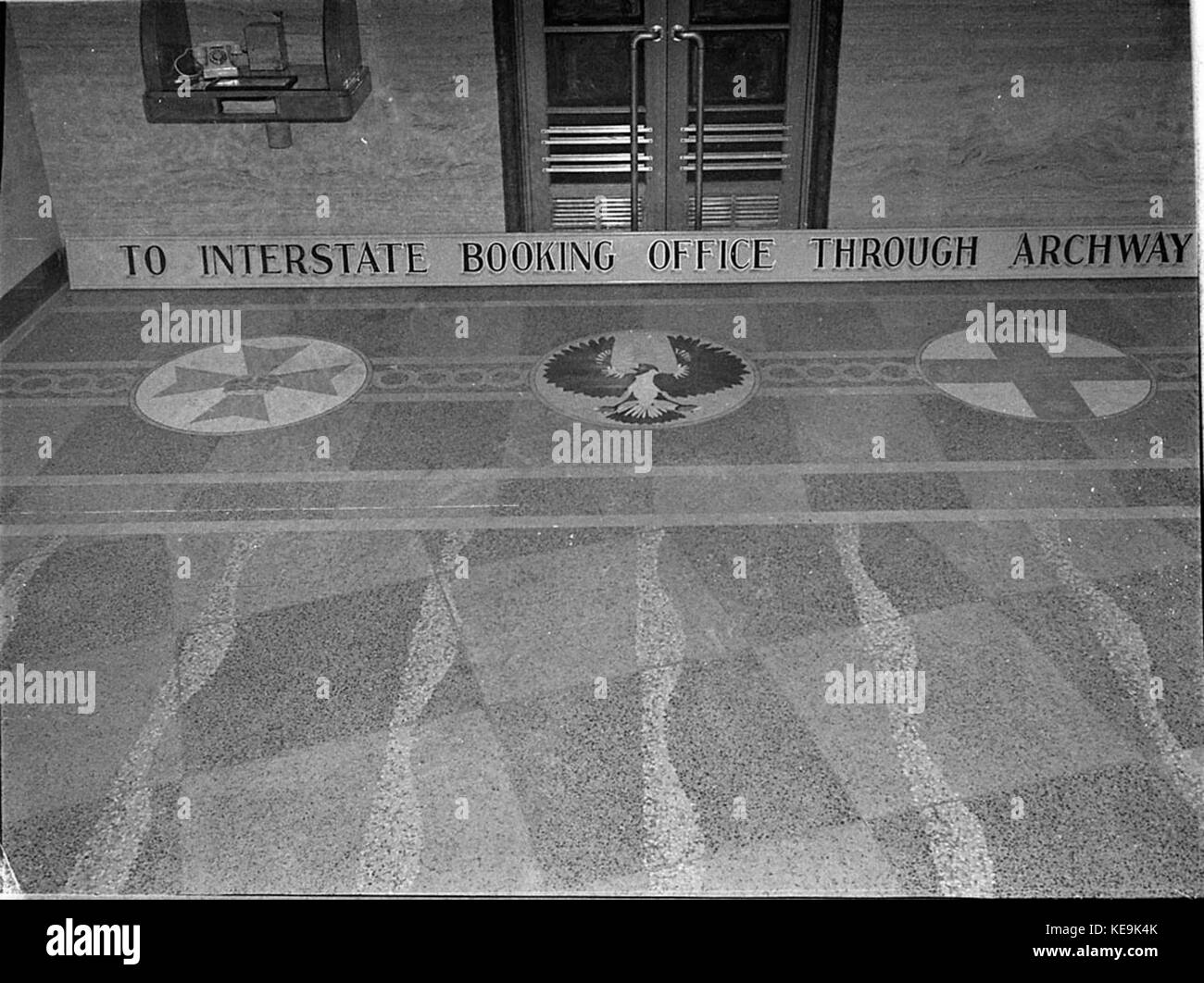 The railway booking office, identified by number 37437, was decorated ...