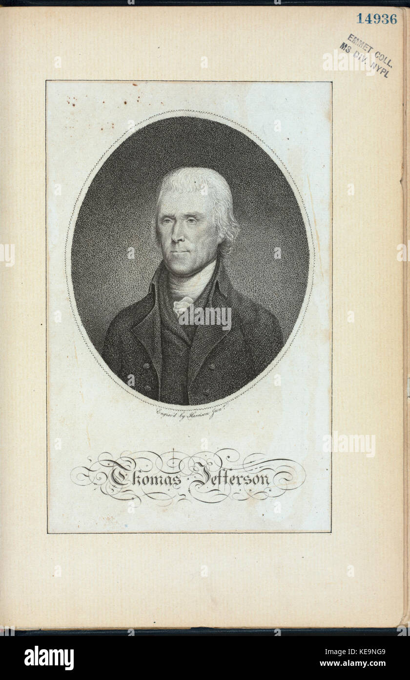 This portrait of Thomas Jefferson, the third President of the United ...