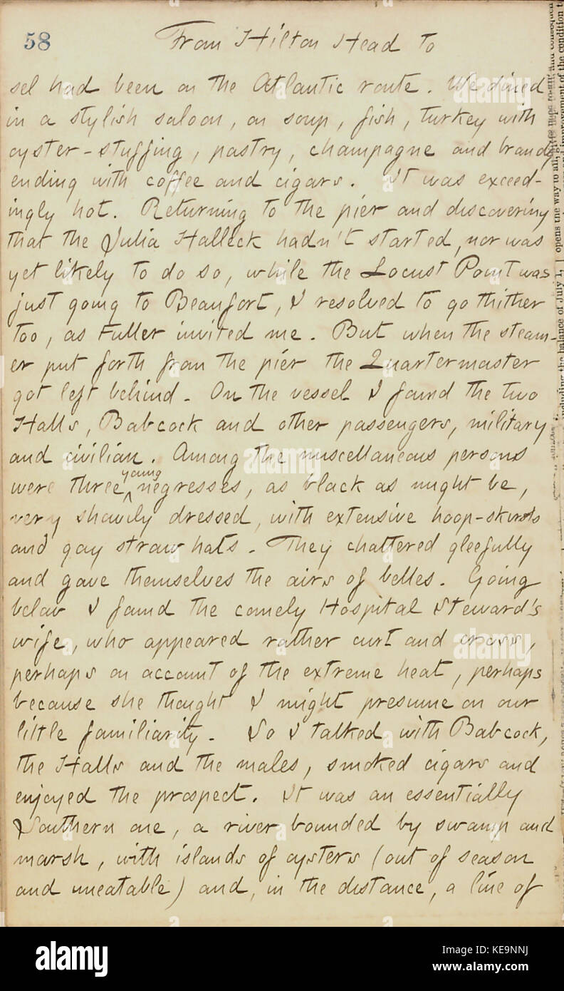 Thomas Butler Gunn Diaries Volume 20, page 67, June 18, 1862 Stock ...