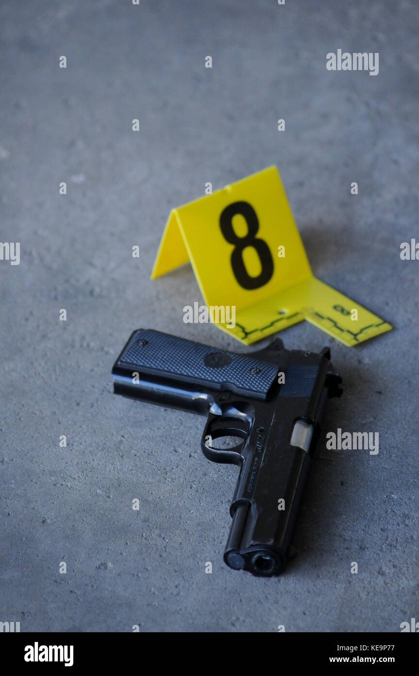 Hand Gun Crime Scene High Resolution Stock Photography and Images - Alamy