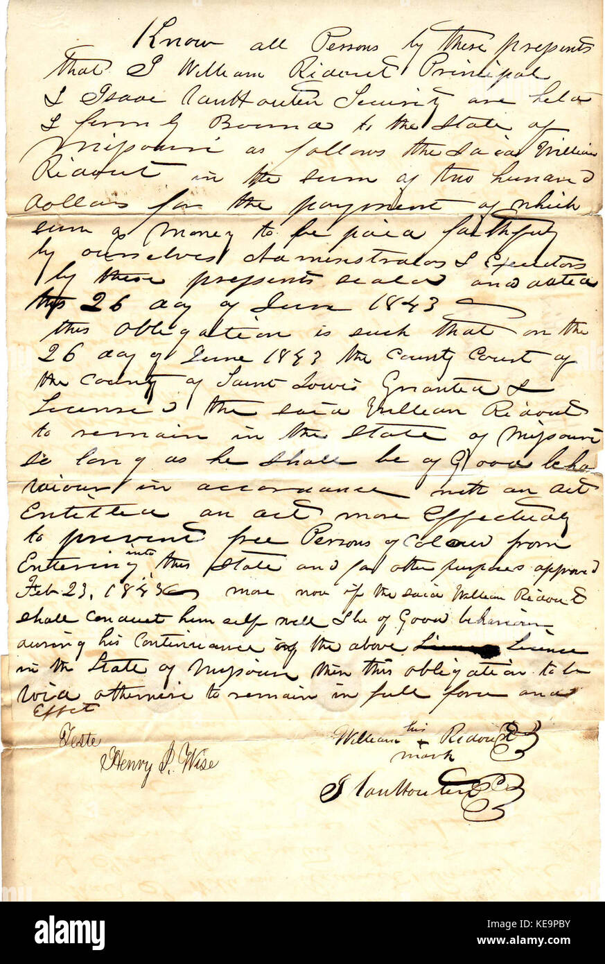 William Ridout Free Negro Bond Stock Photo - Alamy