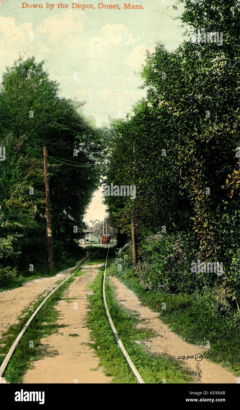 Trolley near Onset station 1910 postcard Stock Photo - Alamy
