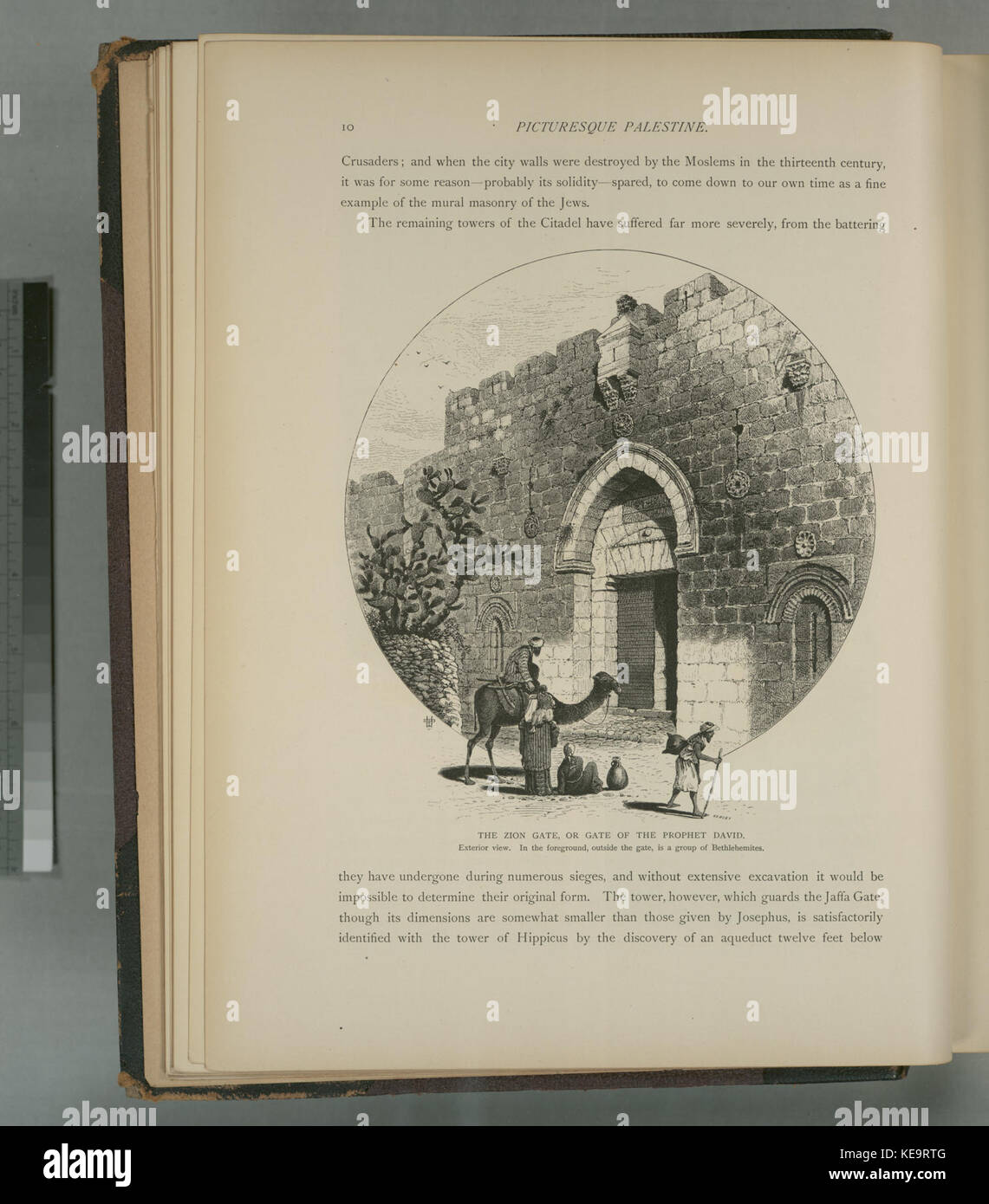 The Zion Gate, or Gate of the Prophet David, exterior view. In the ...