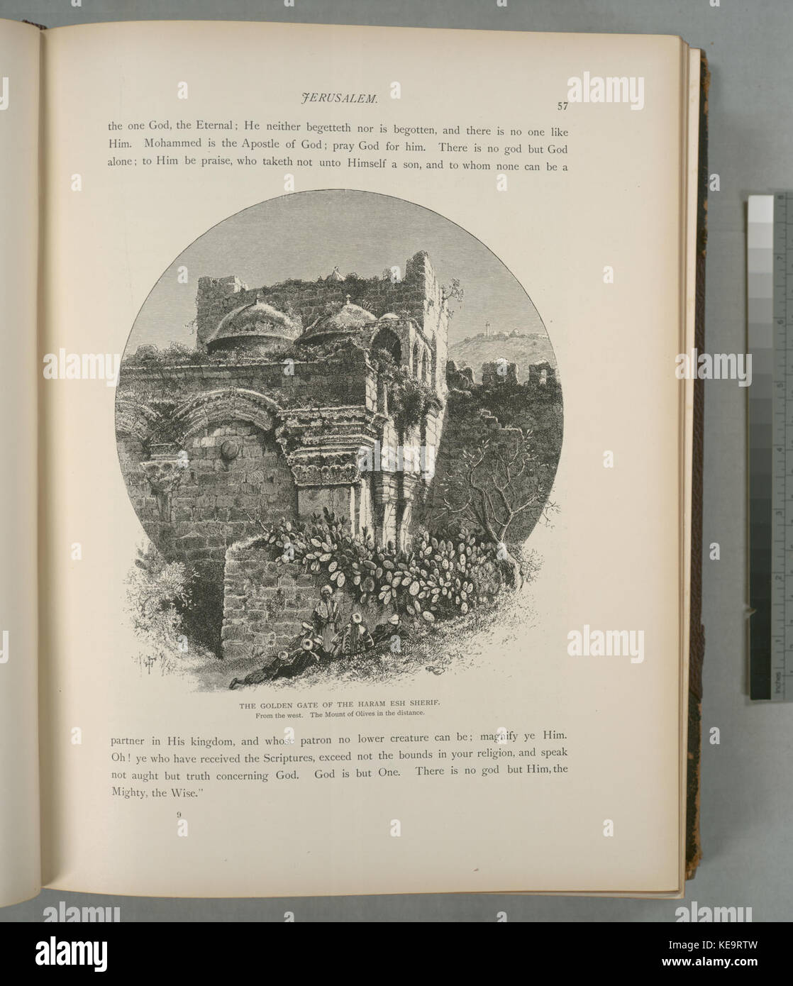 The Golden Gate of the Haram esh Sherif from the west. The Mount of ...