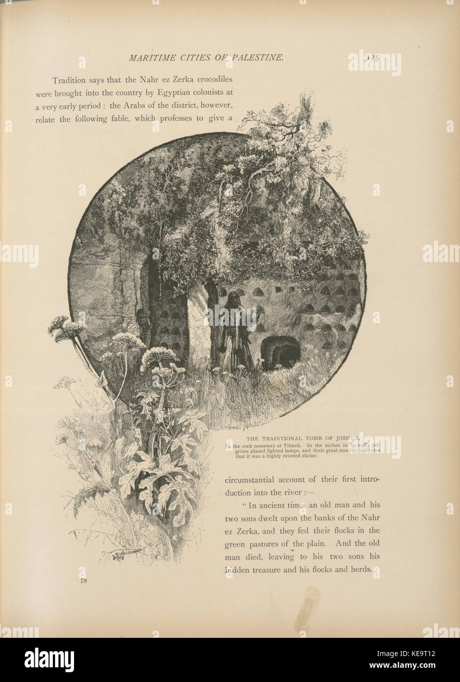 This image depicts the traditional tomb of Joshua at Tibneh, a site of ...