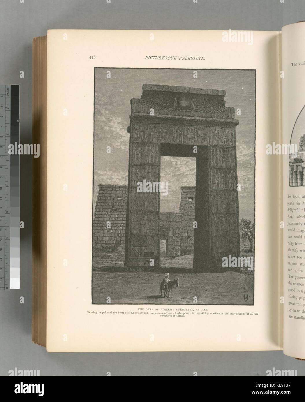 The gate of Ptolemy Euergetes, Karnak. Showing the pylon of the Temple ...