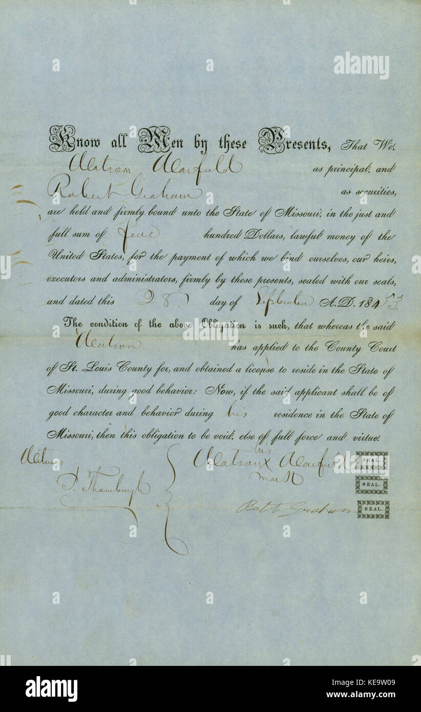 Watron Warfield Free Negro Bond Stock Photo - Alamy