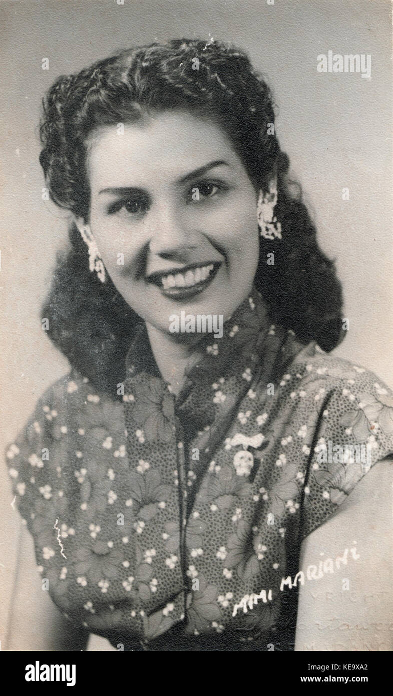 Mimi Mariani c. 1955 (portrait) before restoration Stock Photo - Alamy