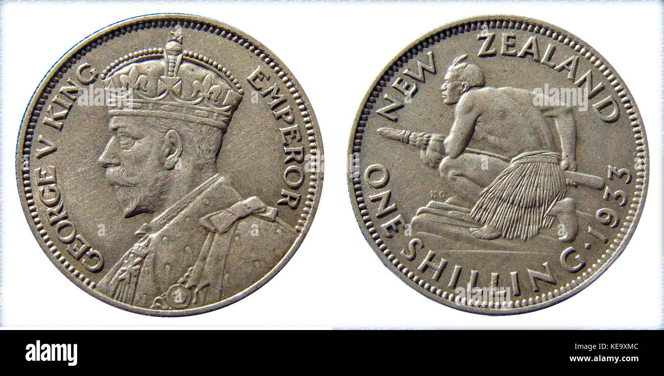 New Zealand 1 Shilling Coin 1933 Stock Photo - Alamy