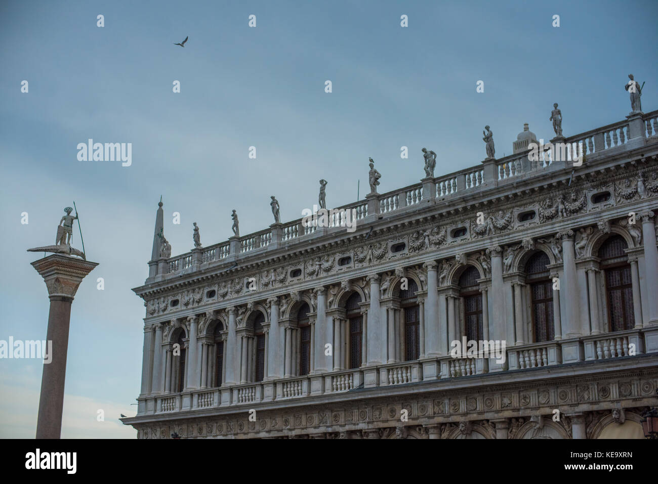 Upper part of the Old Library of St Marks, Venice Stock Photo - Alamy