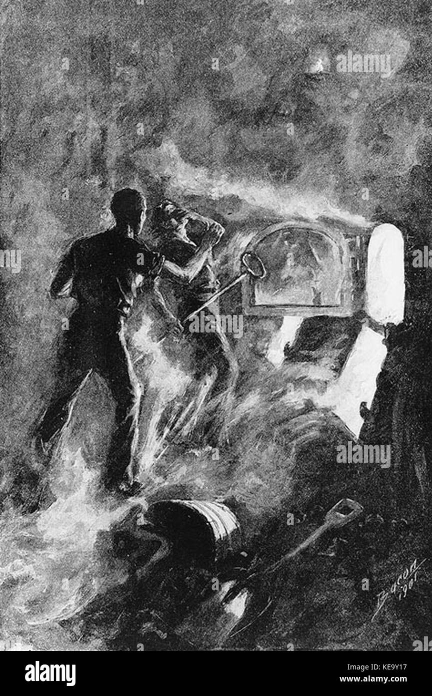 US Battleship USS Iowa BB 4 Fire Aboard Ship Artwork Stock Photo - Alamy