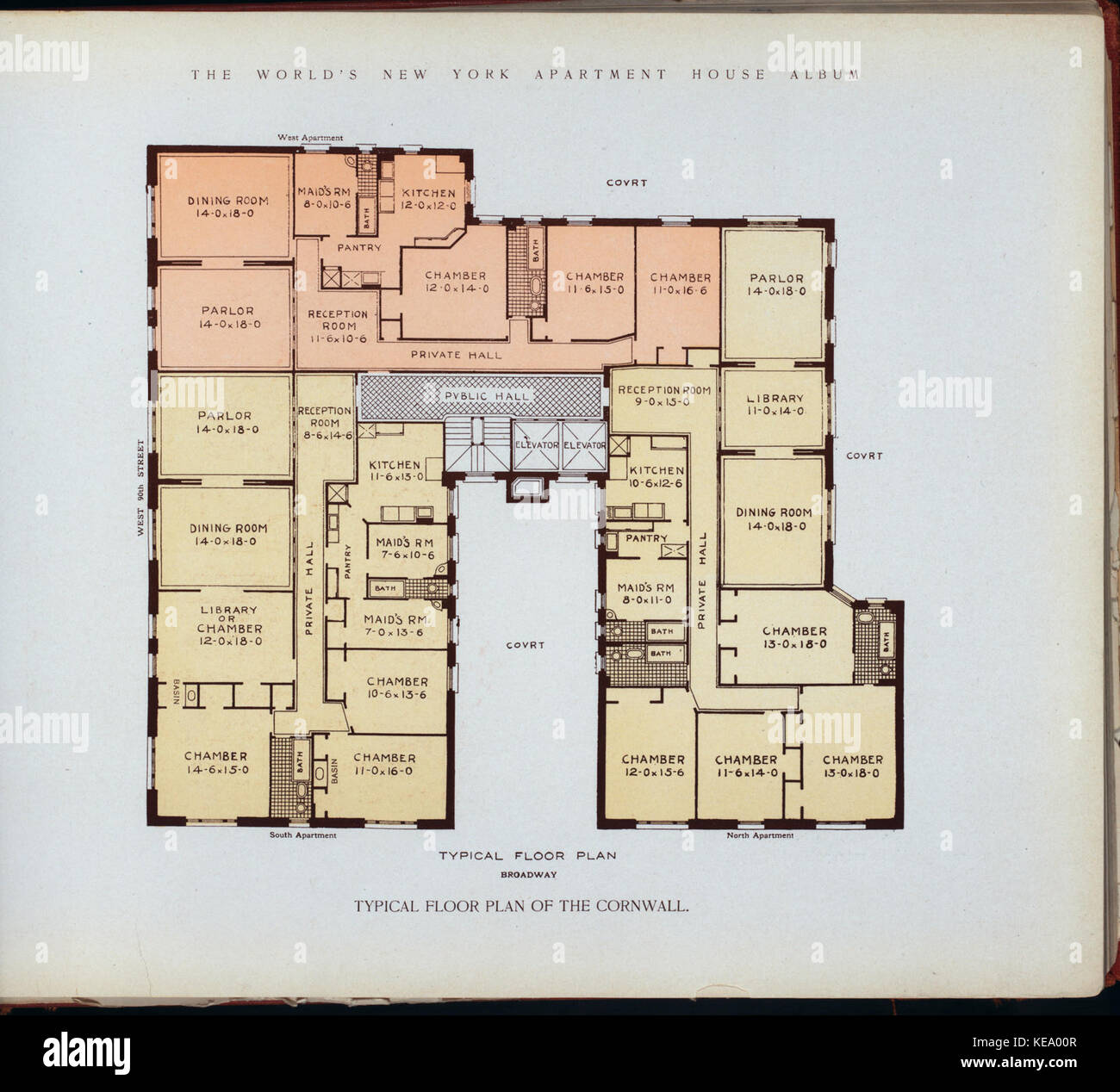 Typical floor plan of The Cornwall (NYPL b11389518 417264 Stock Photo ...