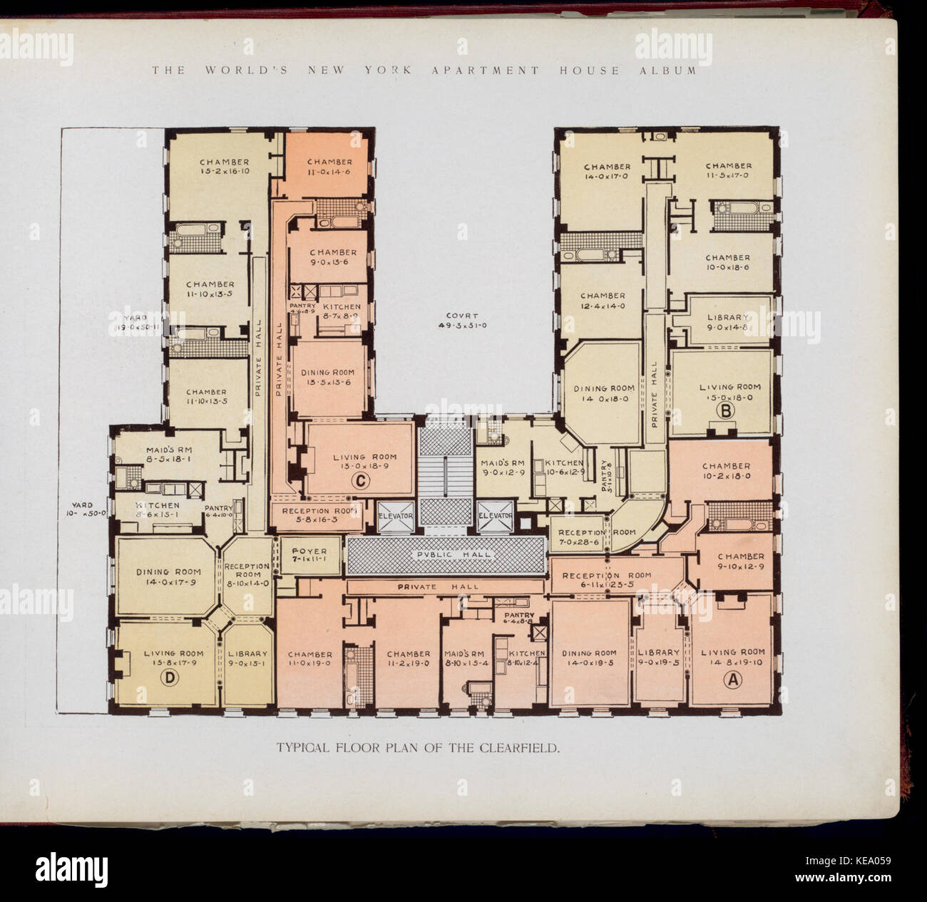 Typical floor plan of the Clearfield (NYPL b11389518 417242 Stock Photo ...
