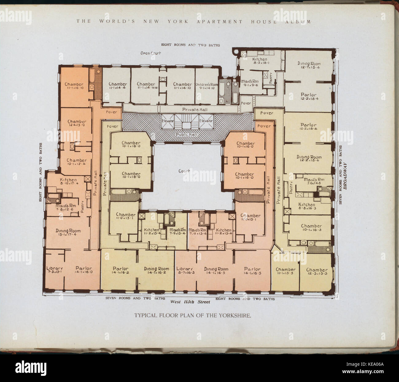 Typical floor plan of The Yorkshire (NYPL b11389518 417266 Stock Photo ...