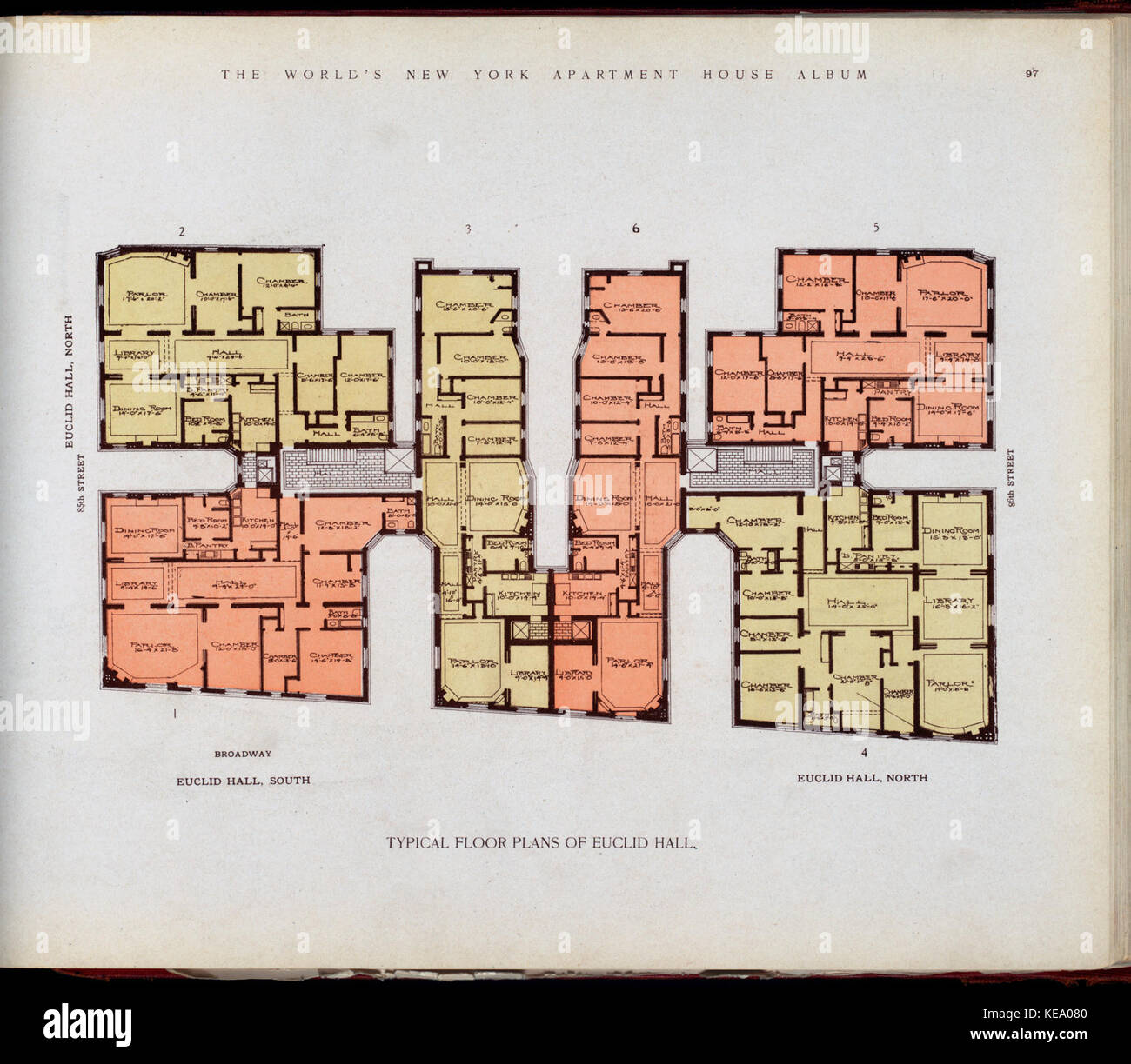 Typical floor plans of Euclid Hall (NYPL b11389518 417320 Stock Photo ...