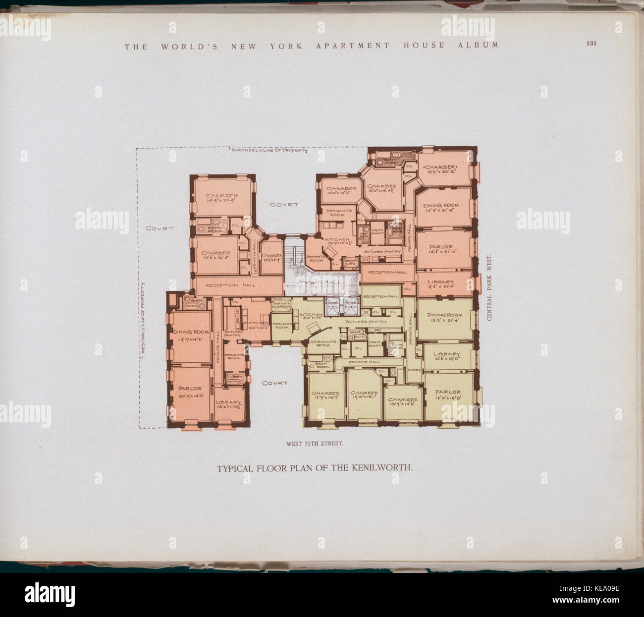 Typical floor plan of The Kenilworth (NYPL b11389518 417370 Stock Photo ...