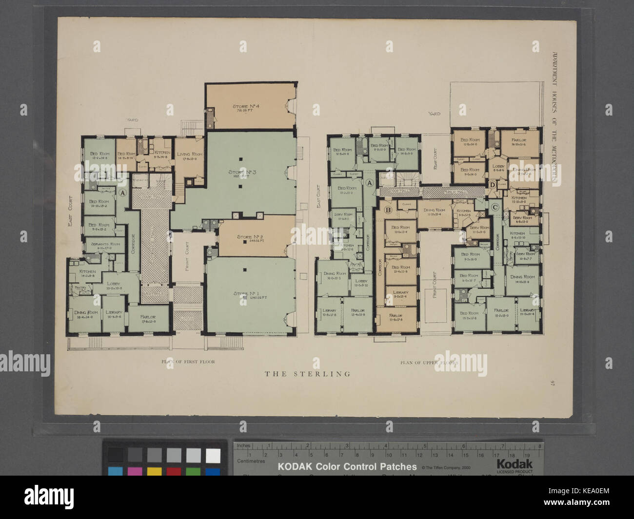 The Sterling. Plan of first floor; Plan of upper floors (NYPL b12647274 ...