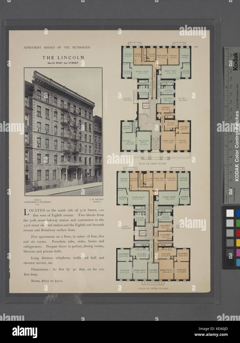 The Lincoln, 306 310 West 51st Street; Plan of first floor; Plan of ...