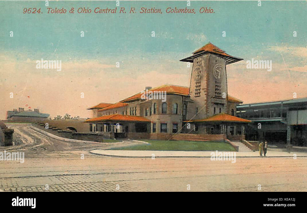 Toledo and Ohio Central Railroad Station postcard (2 Stock Photo - Alamy