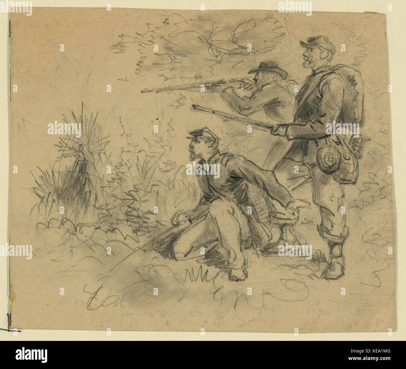 Three soldiers in action Stock Photo - Alamy