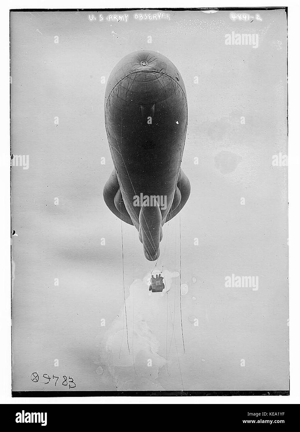 This image depicts an observation balloon used during World War I. The ...