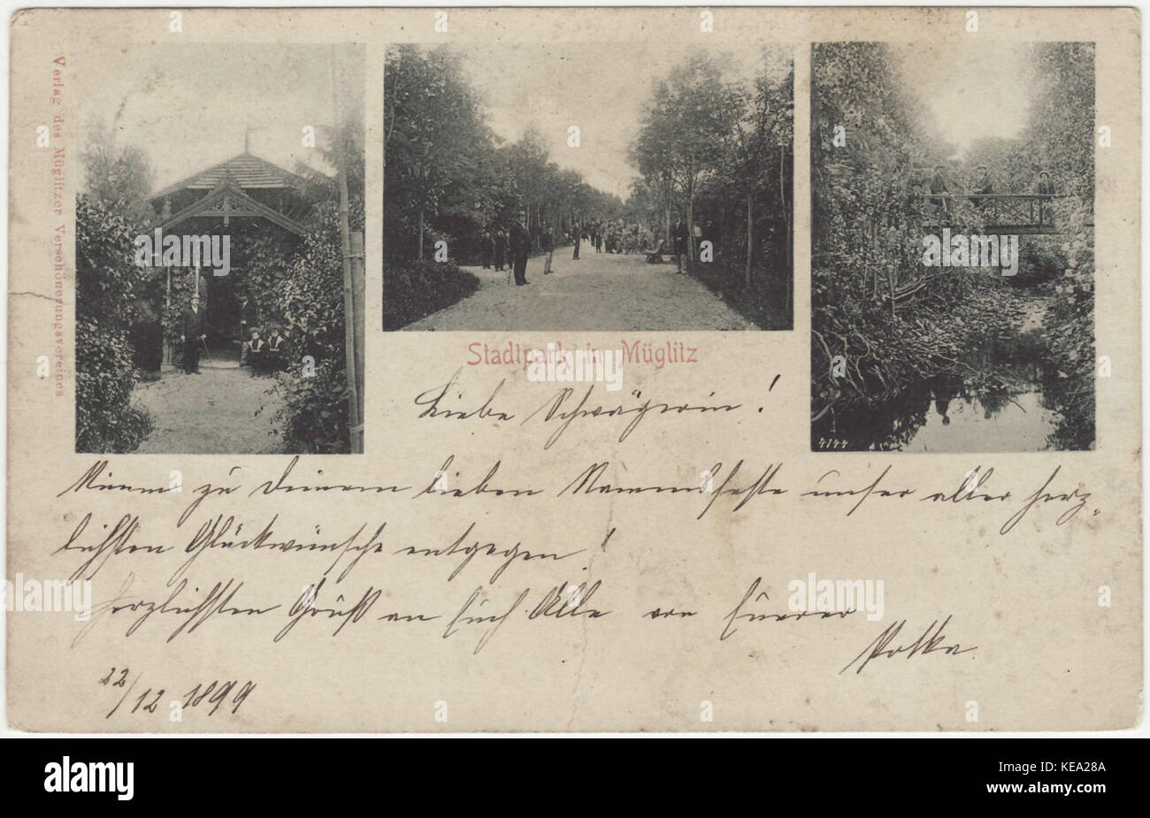 A vintage postcard depicting the town of Mohelnice, located in the ...