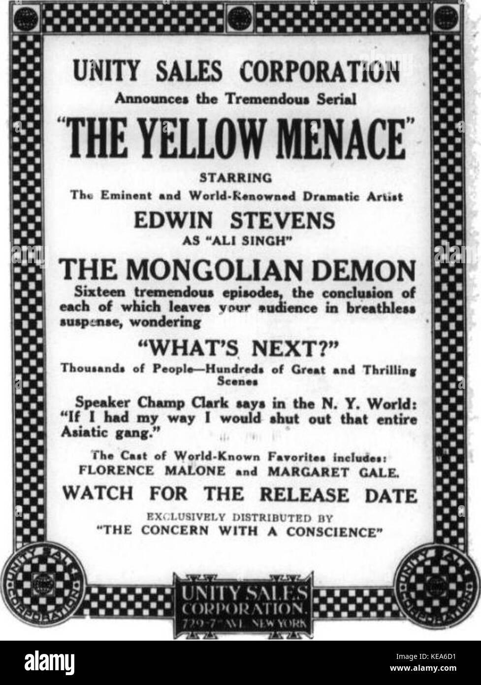 The Yellow Menace (1916) 2 Stock Photo - Alamy