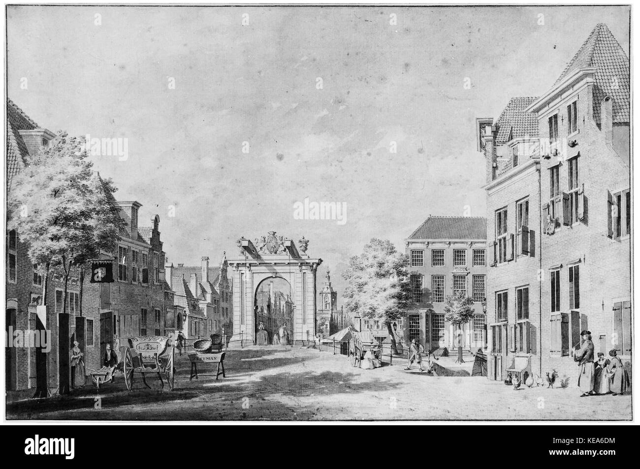 Wagenbrug met valbrug in Den Haag, gezien vanaf de Weg naar Delft Stock ...