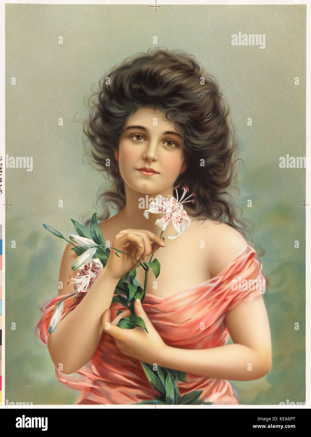 Woman with Lily (Boston Public Library Stock Photo - Alamy