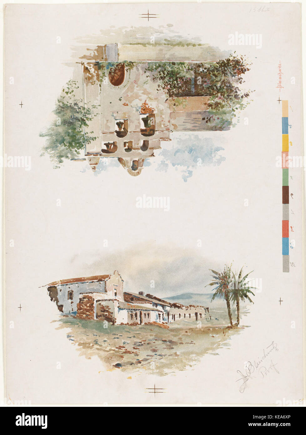 Two Mission Designs on One Sheet by Boston Public Library Stock Photo ...