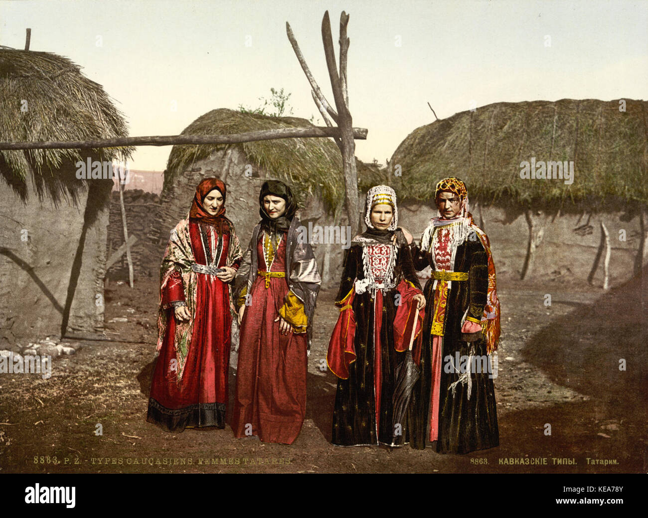 A photograph of Tatar women from the Caucasus region of the Russian ...