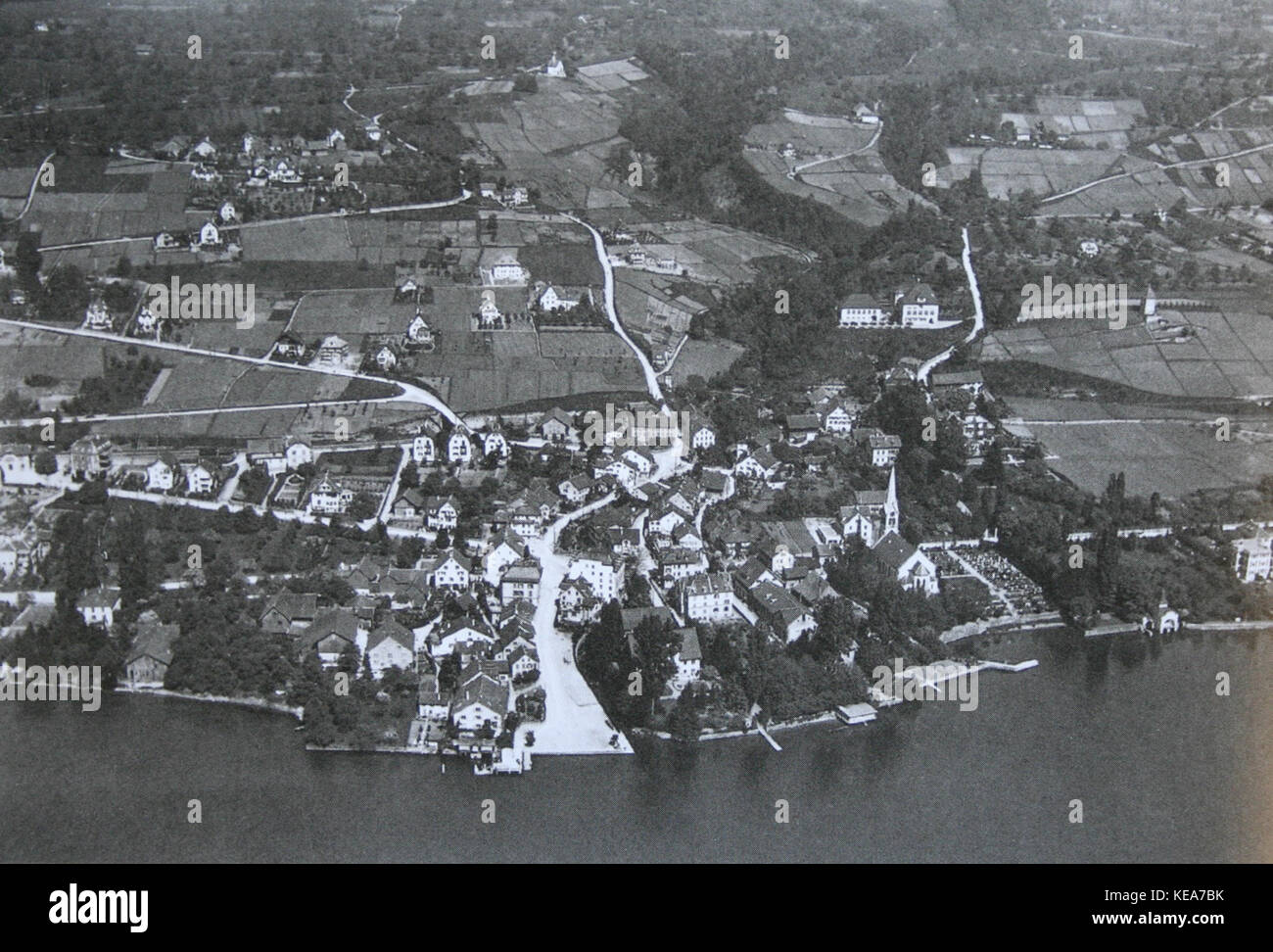 A photograph of Erlenbach, ZH (Zurich), taken before 1920. The image ...