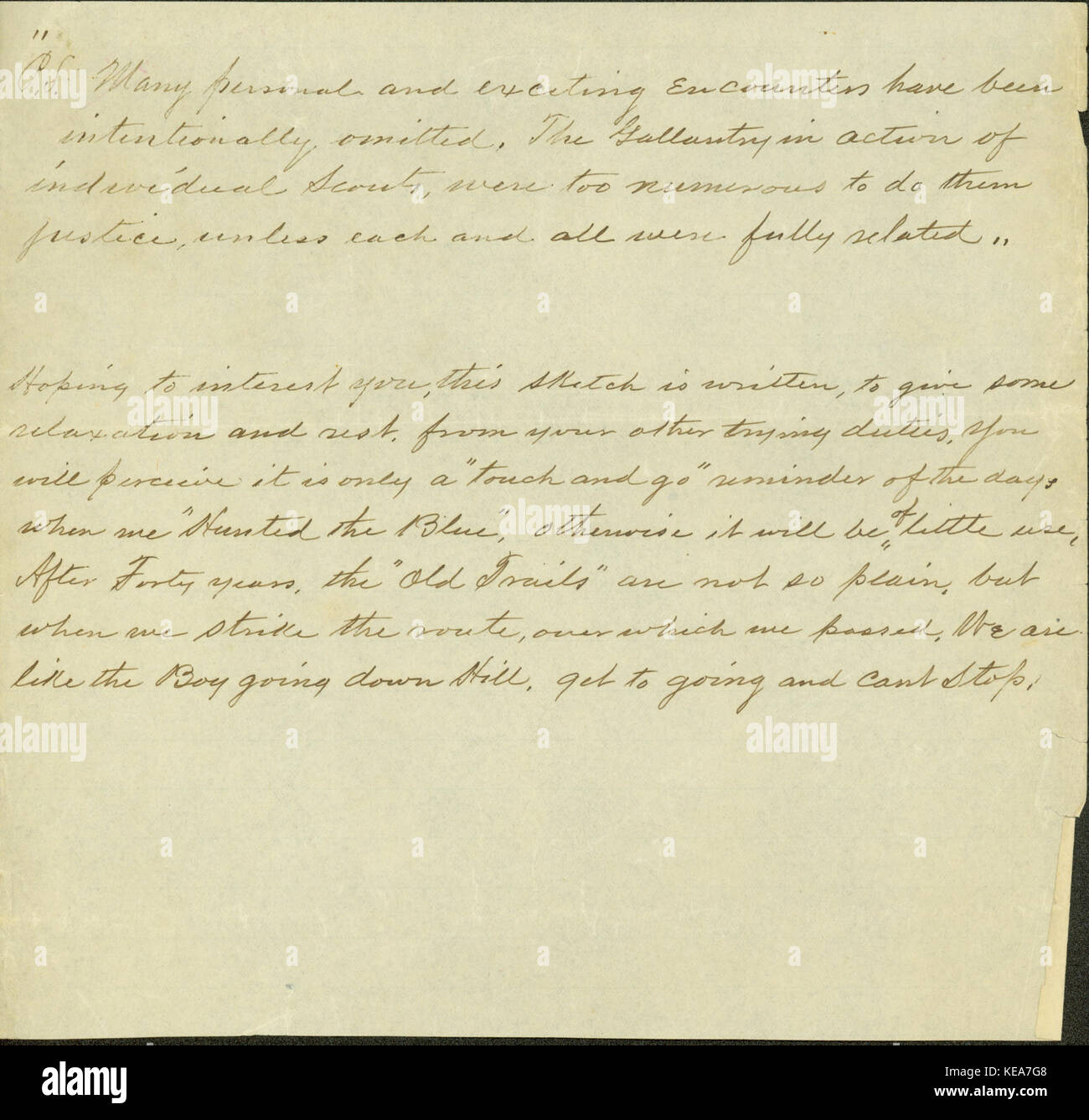 This unsigned note from a Confederate veteran, dated around 1905 ...