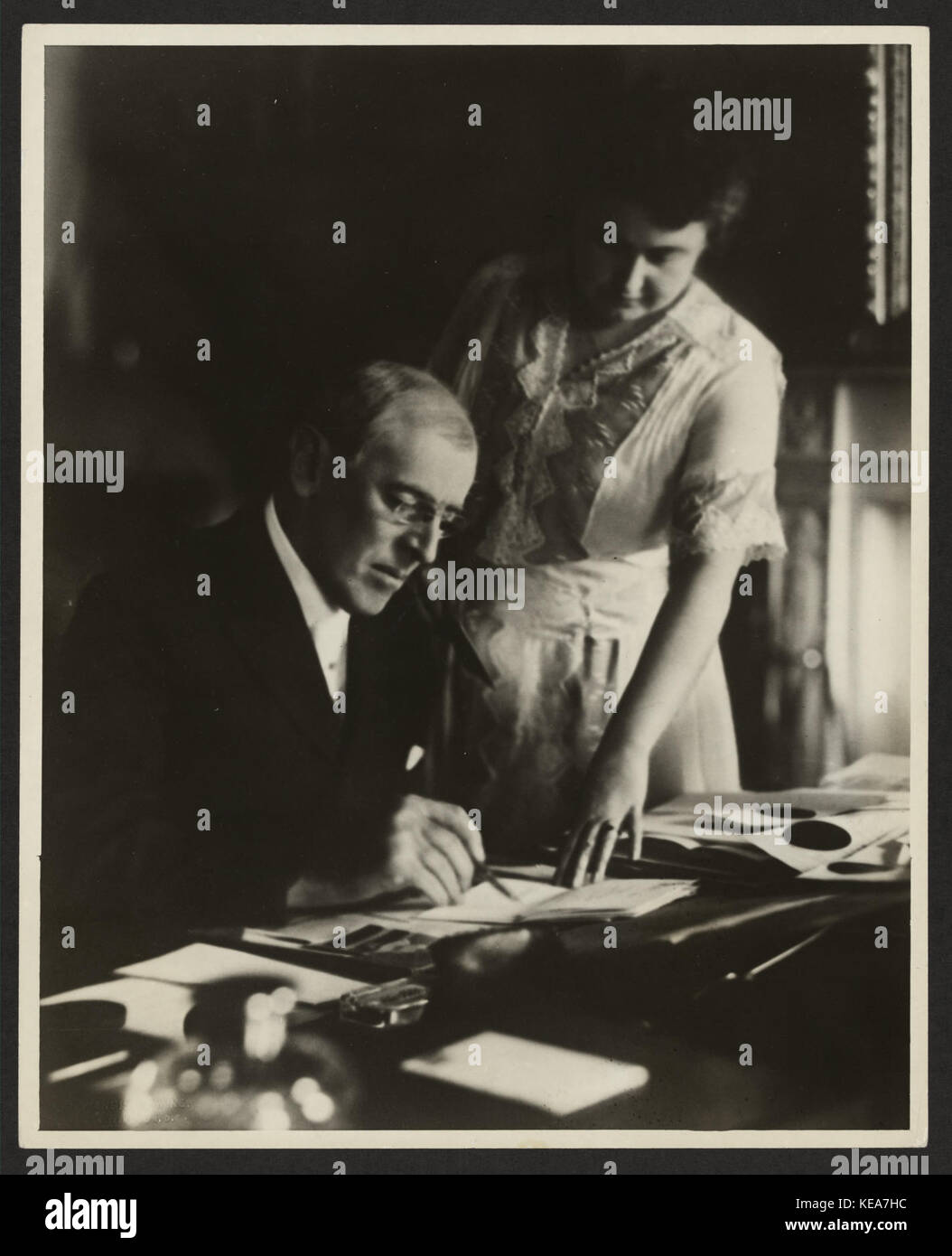 Woodrow and Edith Wilson Stock Photo - Alamy