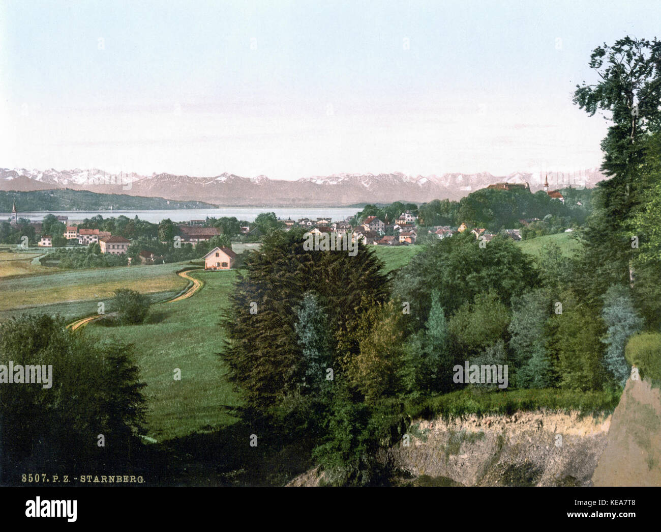 Starnberg old postcard Stock Photo - Alamy