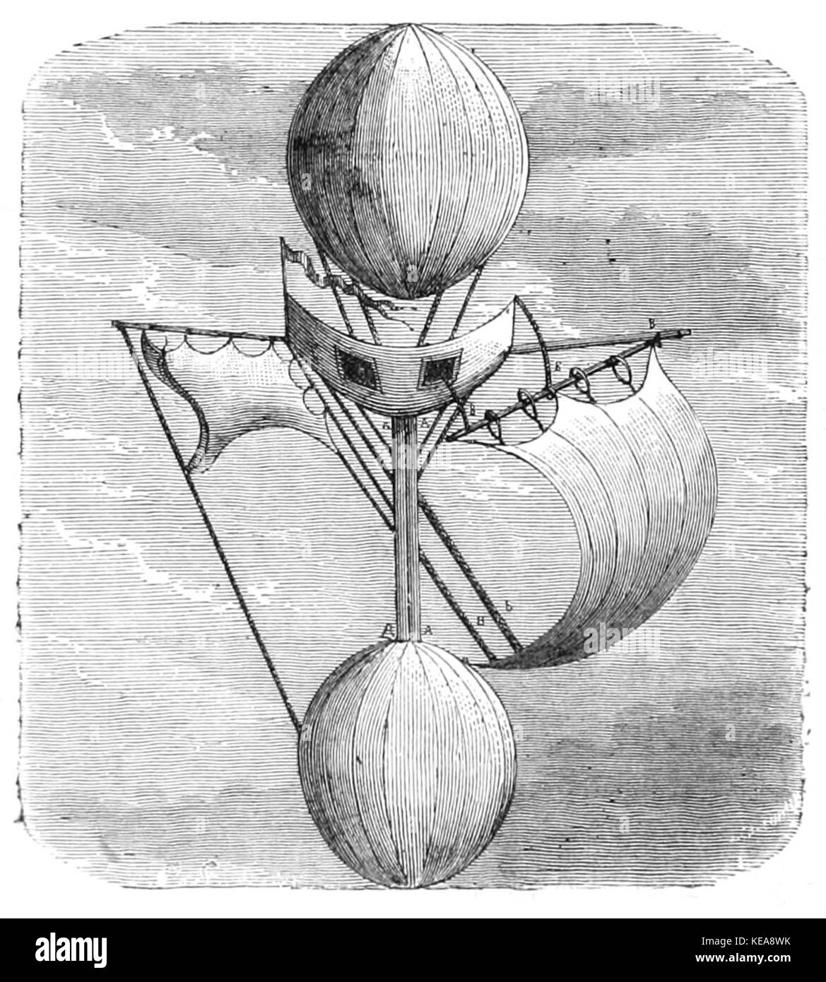Wonderful Balloon Ascents, 1870 Lana's Flying Machine Stock Photo - Alamy