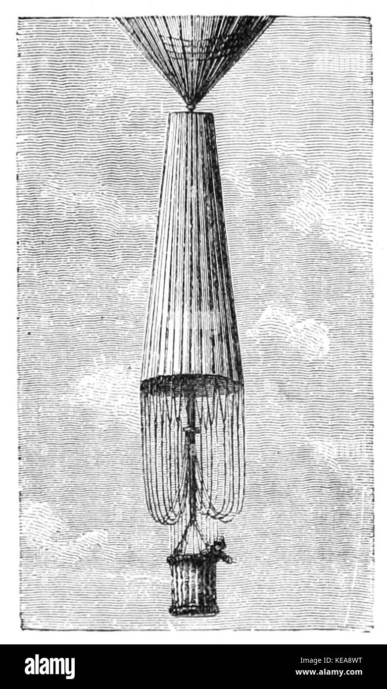 Wonderful Balloon Ascents, 1870 The Parachute Stock Photo - Alamy
