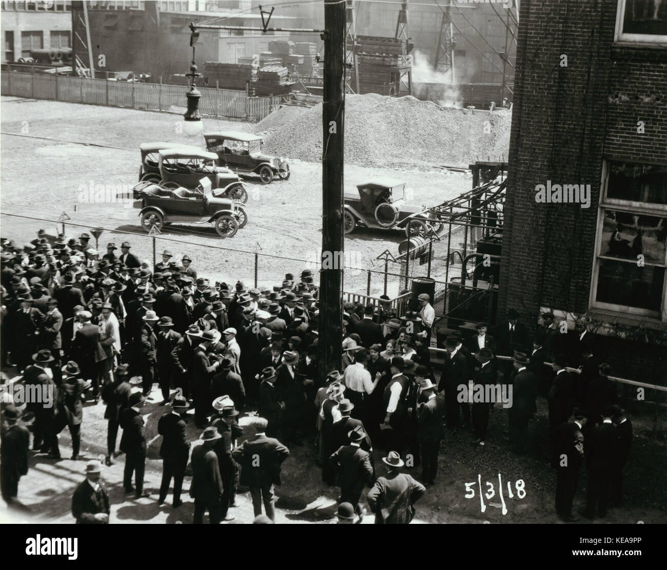 Wagner Electric Company Strike, several people gathered outside ...
