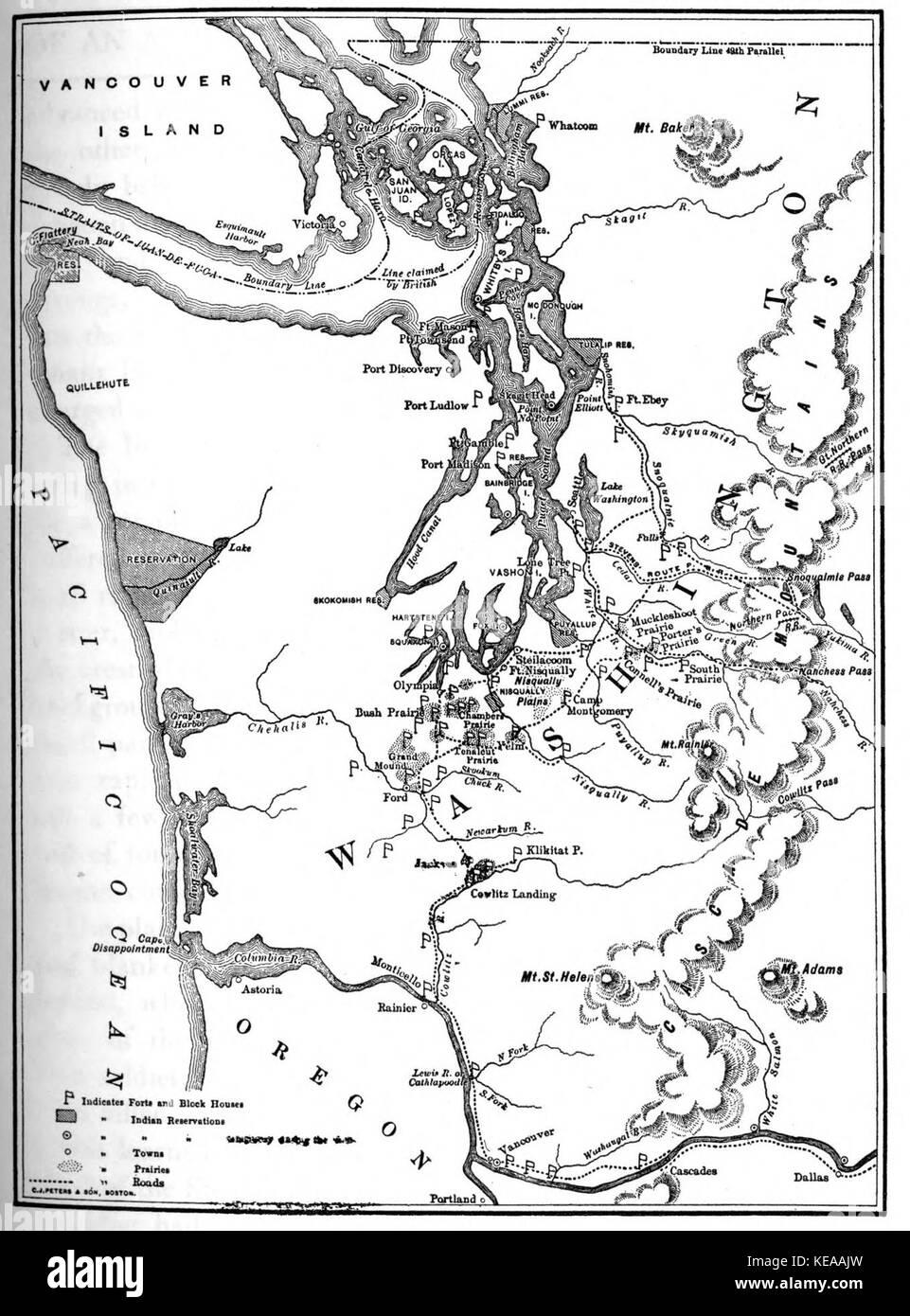 Washington Territory map Snowden 1909 Stock Photo - Alamy