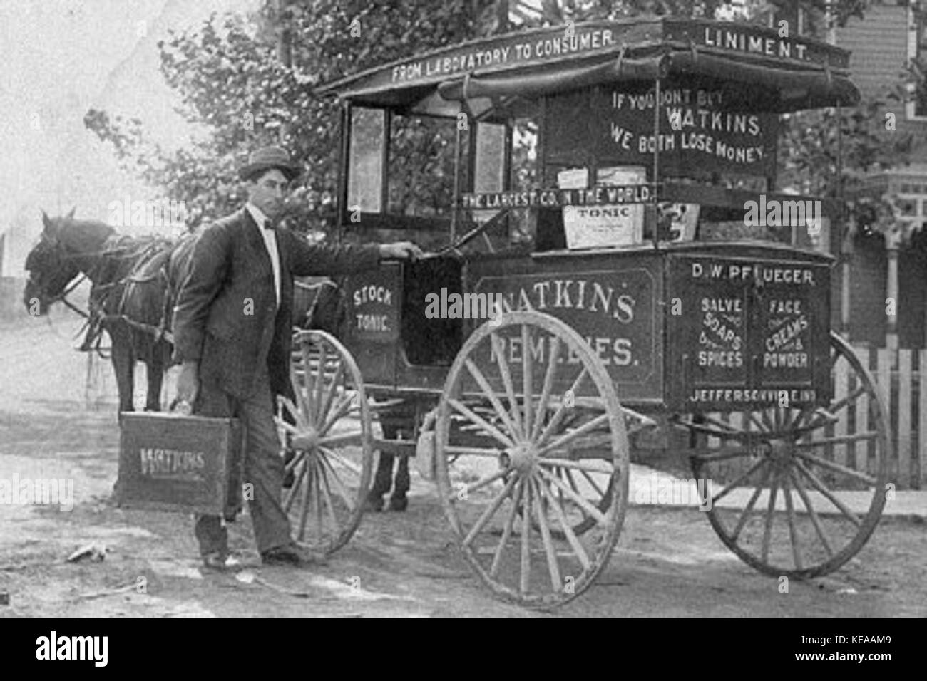 Watkins sales wagon 1900 Stock Photo - Alamy
