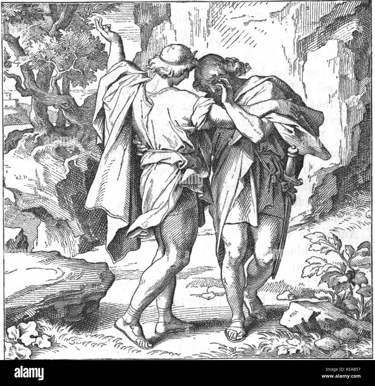 The parting of David and Jonathan Stock Photo - Alamy