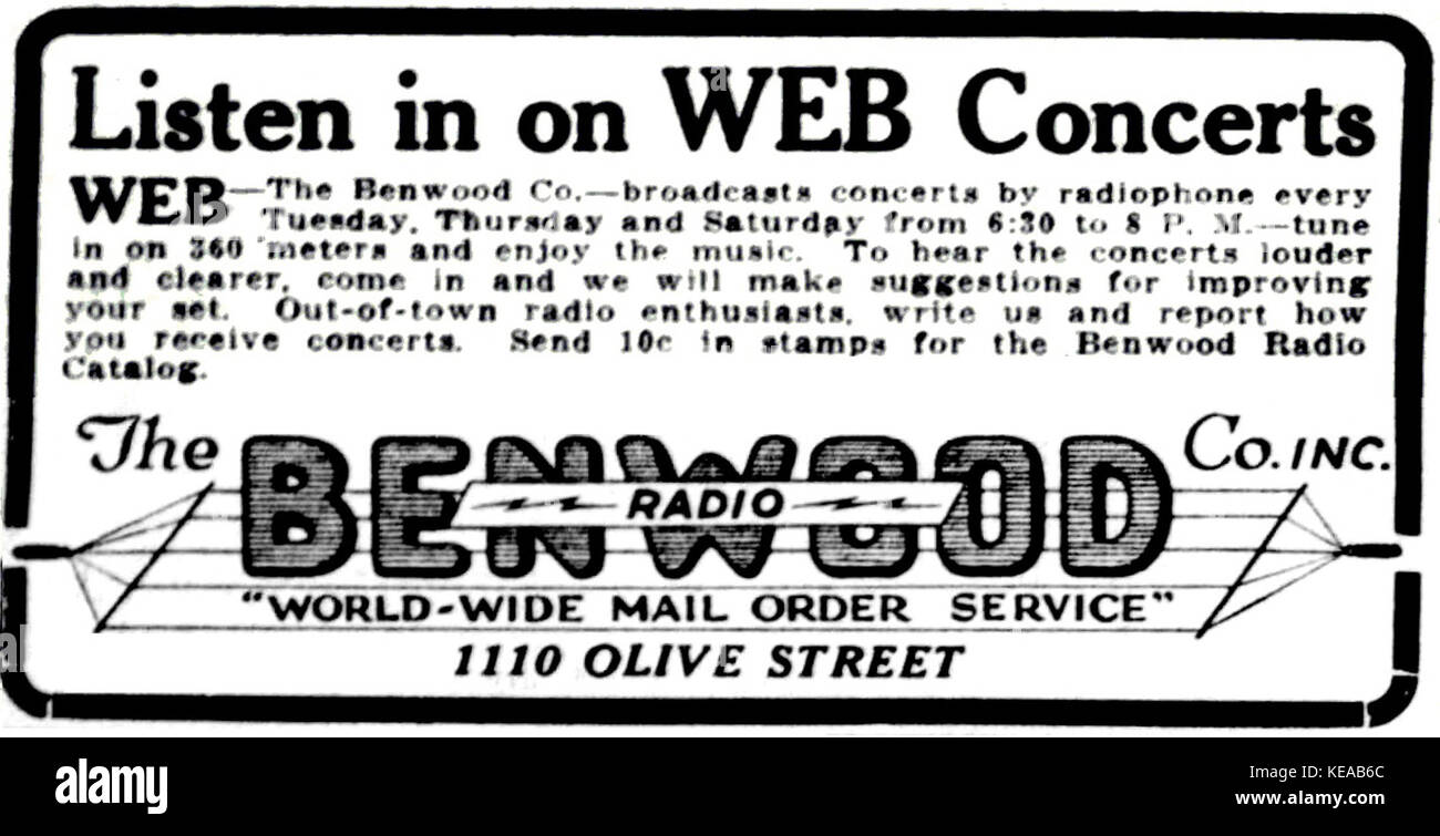 The Benwood Company advertisement 04May1922 Stock Photo - Alamy