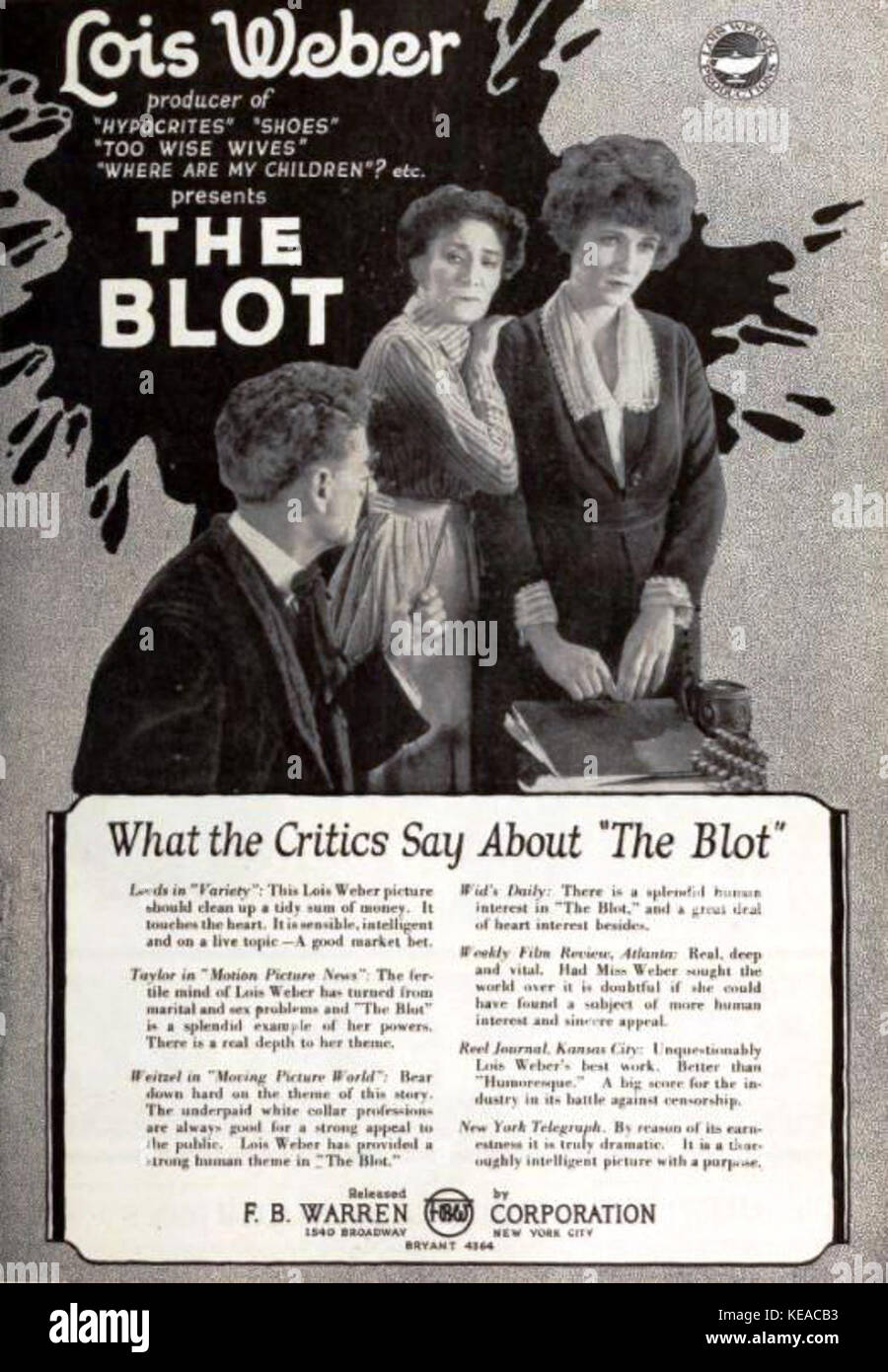 The Blot (1921) 5 Stock Photo - Alamy