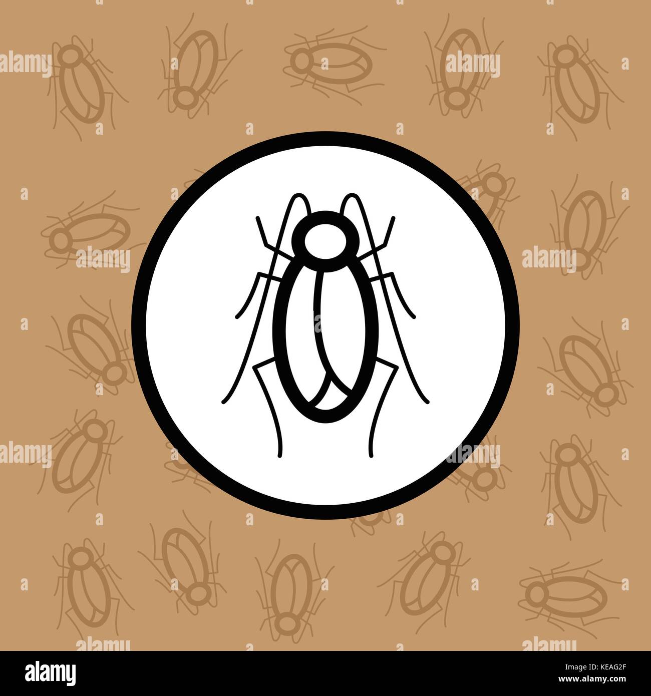 Cockroach icon sign and symbol on brown background vector illustration ...